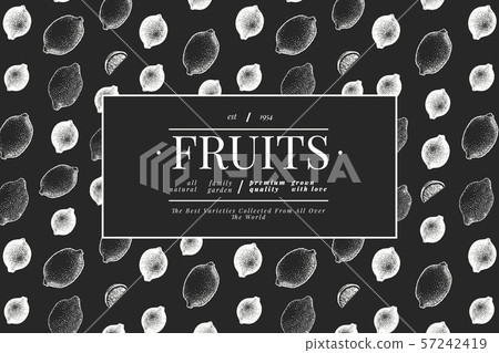 Lemon tree banner template. Hand drawn vector - Stock Illustration ...