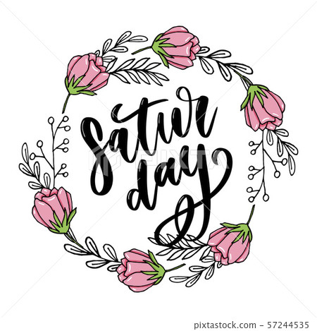 Saturday logo template vector lettering - Stock Illustration [57244535 ...