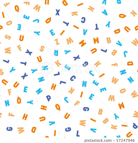 Seamless pattern of colorful letters. Random... - Stock Illustration ...