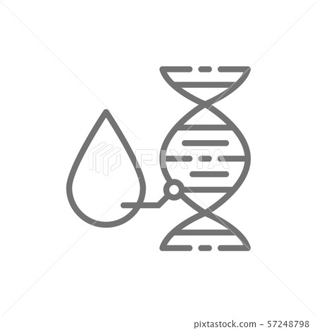 Vector blood test, dna blood line icon. - Stock Illustration [57248798 ...