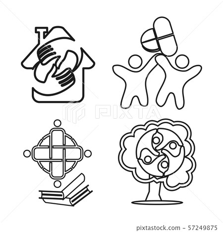home drug book tree Commitment Teamwork Together - Stock Illustration ...