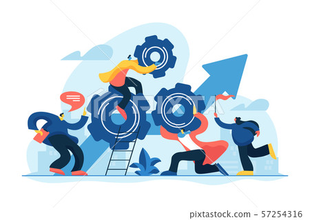 Teamwork power concept vector illustration - Stock Illustration ...