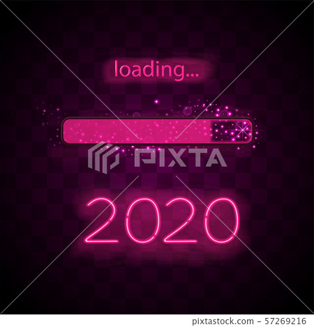 Neon progress bar 2020 year - Stock Illustration [57269216] - PIXTA