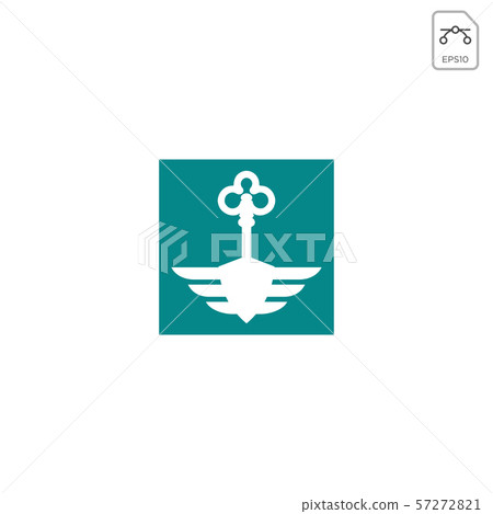 key wings logo design vector icon isolated - Stock Illustration ...