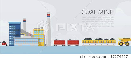 Coal mine factory vector illustration. Mining... - Stock Illustration ...