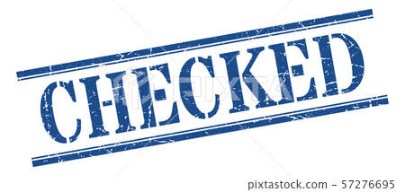 checked stamp. checked square grunge sign. checked-插圖素材 [57276695 ...