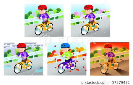 Illustration [cycling, slope] - Stock Illustration [57279421] - PIXTA