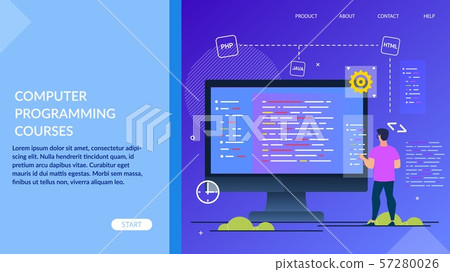 Informative Poster Computer Programming Courses. - Stock Illustration ...
