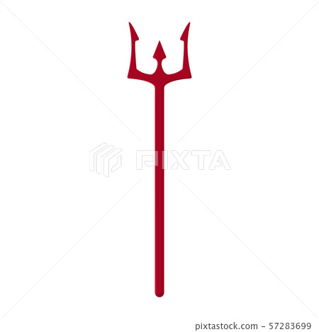 Red trident isolated on white background - Stock Illustration [57283699 ...