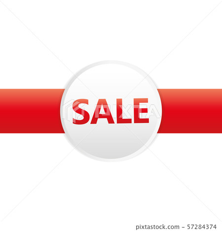 round sale tag for promotion in red white colors - Stock Illustration ...