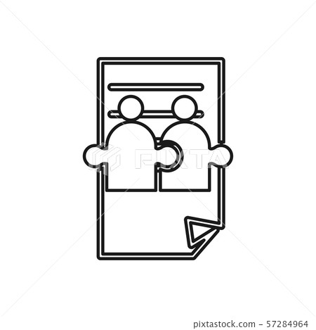 Paper people puzzle Commitment Teamwork Together - Stock Illustration ...