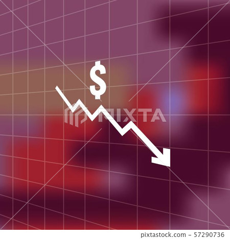 dollar money fall down icon symbol with blur - Stock Illustration ...