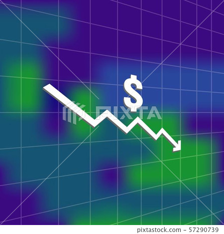 dollar money fall down icon symbol with blur - Stock Illustration ...
