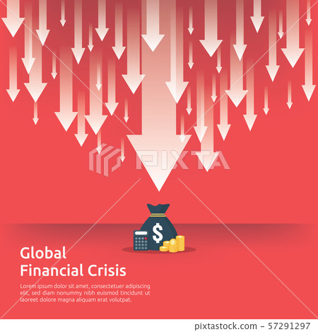 business finance crisis concept. money fall down - Stock Illustration ...