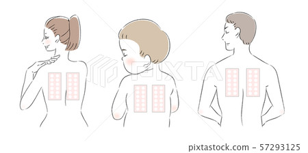 Male Female Child Back Patch Test Stinging Test - Stock Illustration ...