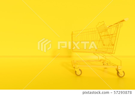 Yellow shopping cart - Stock Illustration [57293878] - PIXTA