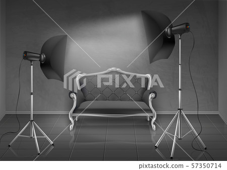 photo studio with sofa and softboxes - Stock Illustration [57350714 ...