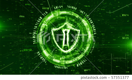 HUD and Shield Icon of Cyber Security, Digital - Stock Illustration ...
