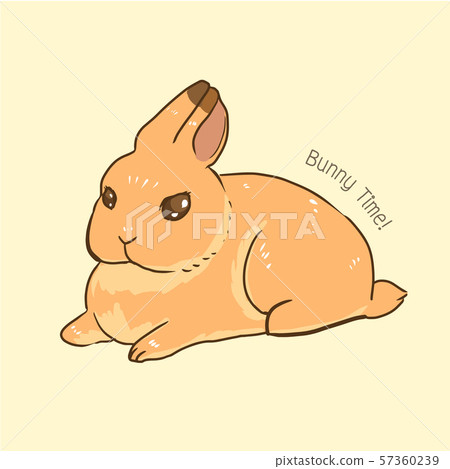 cute orange rabbit character - Stock Illustration [57360239] - PIXTA