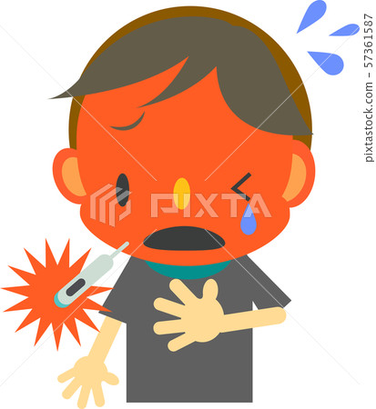 Boy high fever - Stock Illustration [57361587] - PIXTA