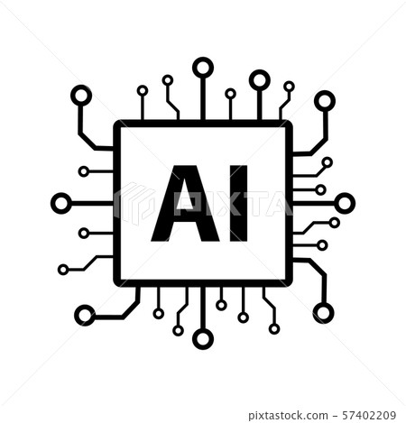 Artificial intelligence AI processor chip vector - Stock Illustration [57402209] - PIXTA