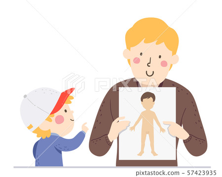 Kid Boy Dad Male Body Parts Illustration - Stock Illustration [57423935 ...