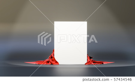 Box covered with red cloth. 3D rendering - Stock Illustration [57434546 ...