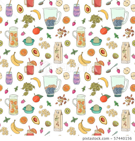 Smoothie natural fruit shake. Superfood health... - Stock Illustration ...
