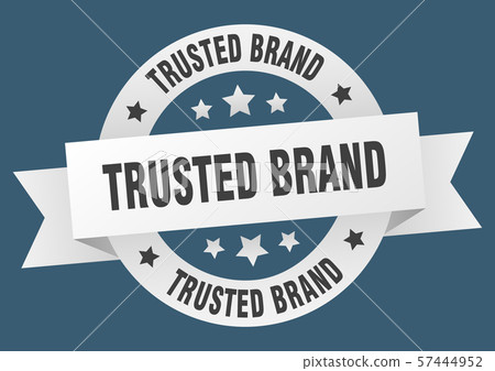 trusted brand ribbon. trusted brand round white - Stock Illustration ...