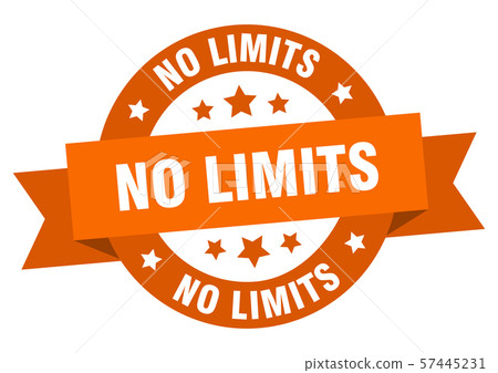 no limits ribbon. no limits round orange sign. no - Stock Illustration ...