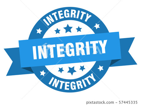 integrity ribbon. integrity round blue sign. - Stock Illustration ...