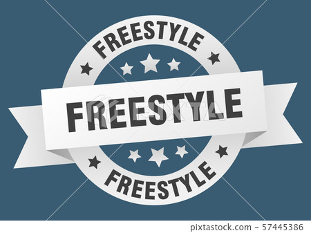 freestyle ribbon. freestyle round white sign. - Stock Illustration ...