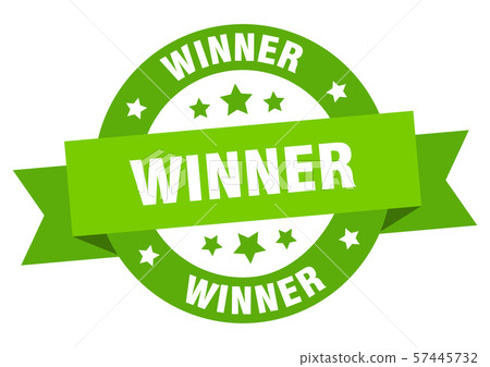 winner ribbon. winner round green sign. winner - Stock Illustration ...