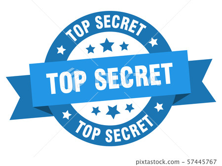 top secret ribbon. top secret round blue sign. top - Stock Illustration ...