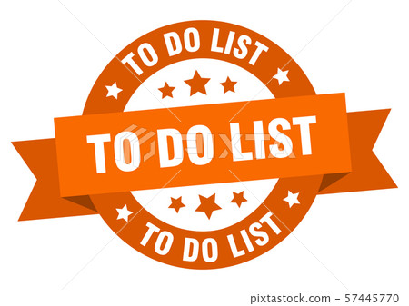 to do list ribbon. to do list round orange sign. - Stock Illustration ...