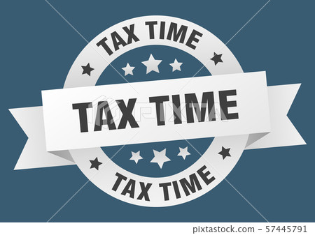 tax time ribbon. tax time round white sign. tax - Stock Illustration ...
