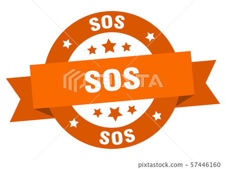 sos ribbon. sos round orange sign. sos - Stock Illustration [57446160 ...