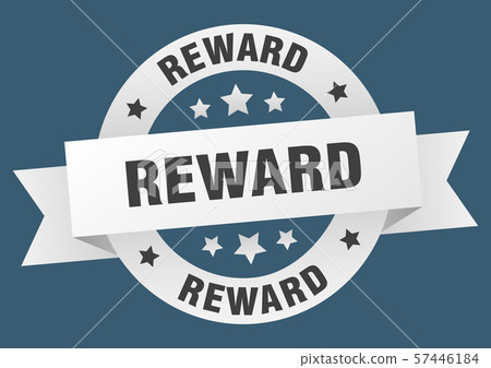 reward ribbon. reward round white sign. reward - Stock Illustration ...