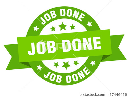 job done ribbon. job done round green sign. job-插圖素材 [57446456] - PIXTA圖庫