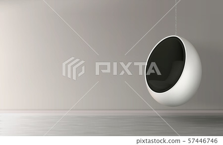 Hanging on chain egg chair realistic vector - Stock Illustration ...