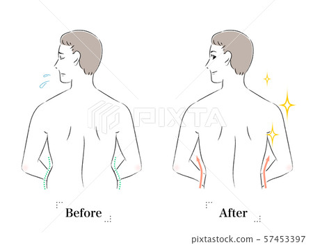 Back fillet fat before and after men - Stock Illustration [57453397 ...
