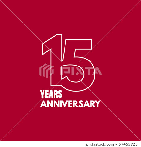 15 years anniversary vector icon, logo. Graphic - Stock Illustration ...