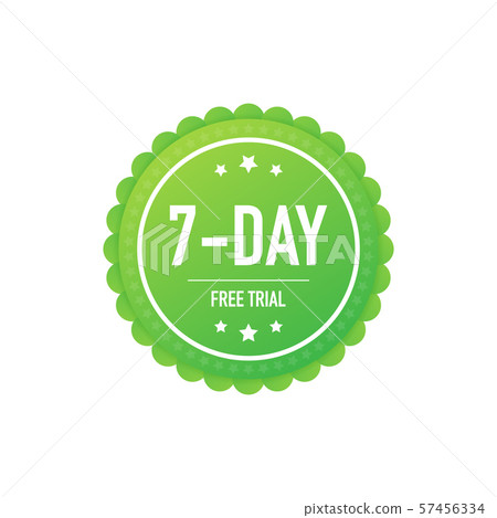 7 days free trial label, badge, sticker. Software - Stock Illustration ...