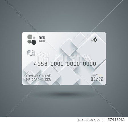 Credit card with abstract geometric shape grey - Stock Illustration ...