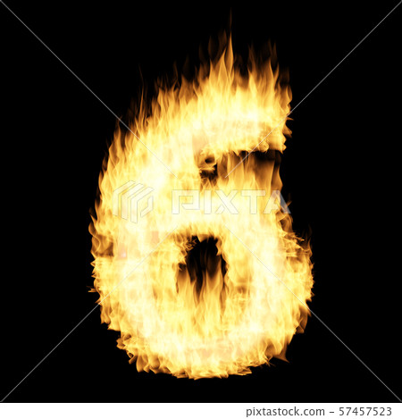 Flame number Six 3D illustration - Stock Illustration [57457523] - PIXTA