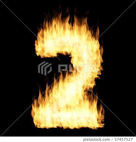 Flame number Two 3D illustration - Stock Illustration [57457527] - PIXTA