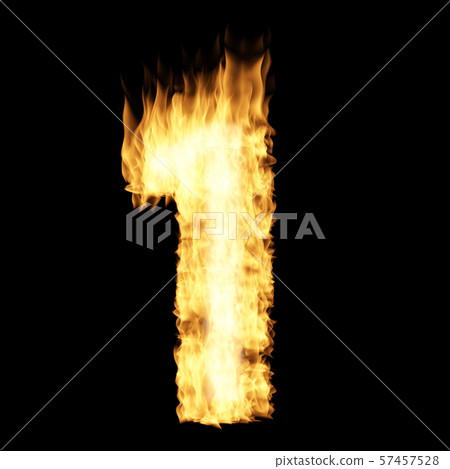 Flame number One 3D illustration - Stock Illustration [57457528] - PIXTA