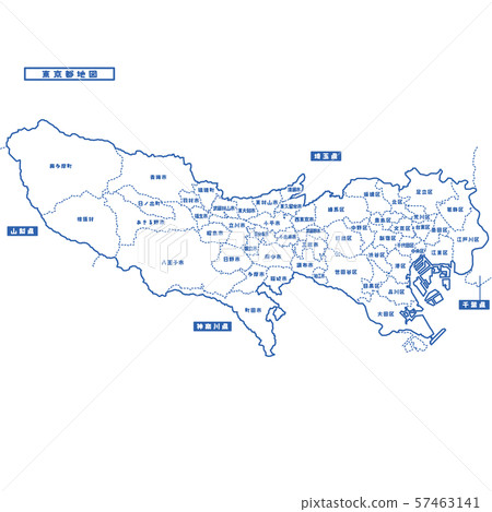 Tokyo Map Simple White Map City - Stock Illustration [57463141] - PIXTA