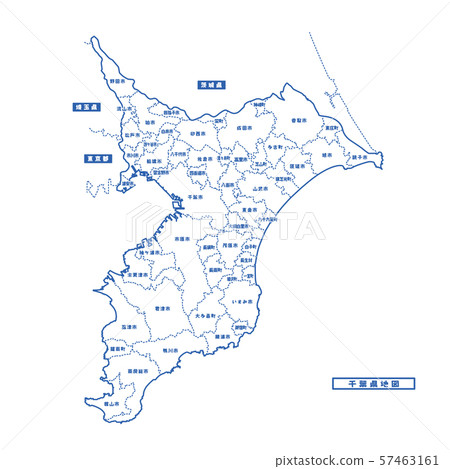Chiba map Simple white map City - Stock Illustration [57463161] - PIXTA