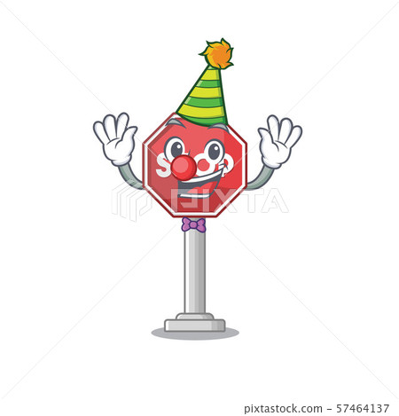 Clown sign stop isolated with the cartoon - Stock Illustration ...